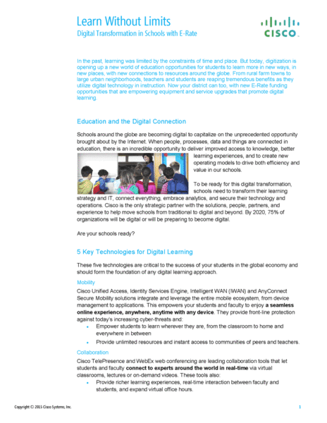 E-rate and Network Readiness for the Digital Transformation | eSchool News