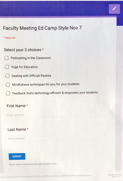 Run your meetings edcamp style: The un-faculty faculty meeting