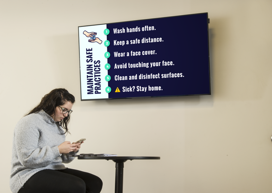maintain-safe-practices-university-digital-signage | eSchool News