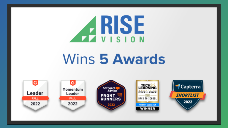 Rise Vision Wins 5 New Software Awards